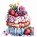 Watercolor Birthday Cupcake Clipart 1 10 High Quality Jpgs Digital ...