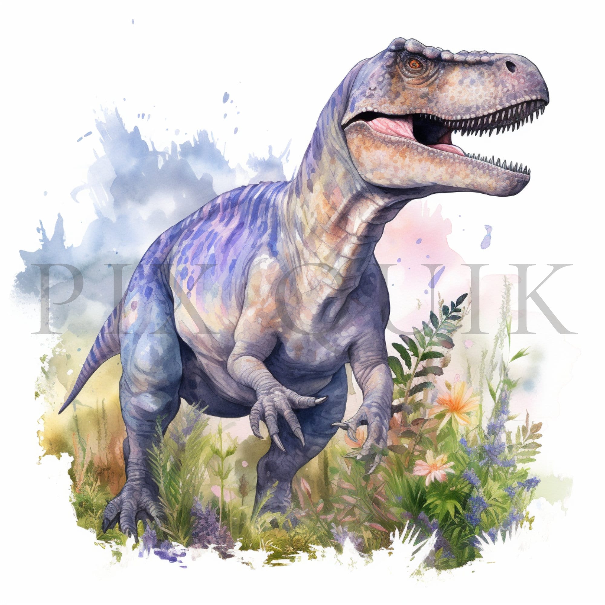 Watercolor Dinosaur Clipart – High Quality Jpgs, Card Making (digital ...