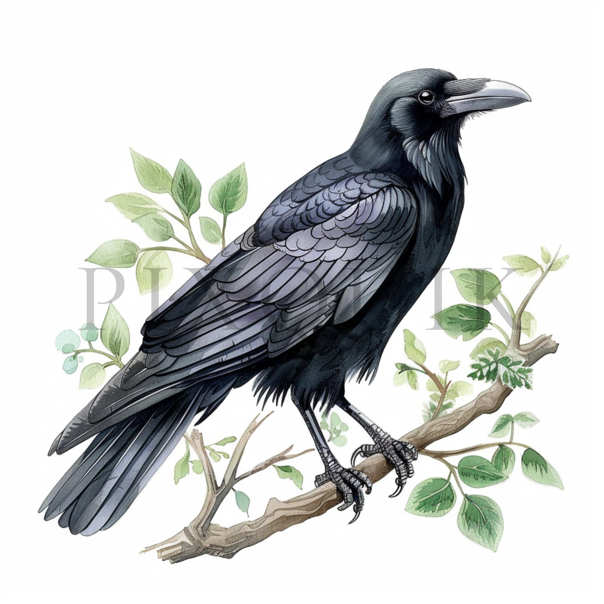Crow Clipart 10 High Quality Jpgs Digital Download Card Making Bird ...