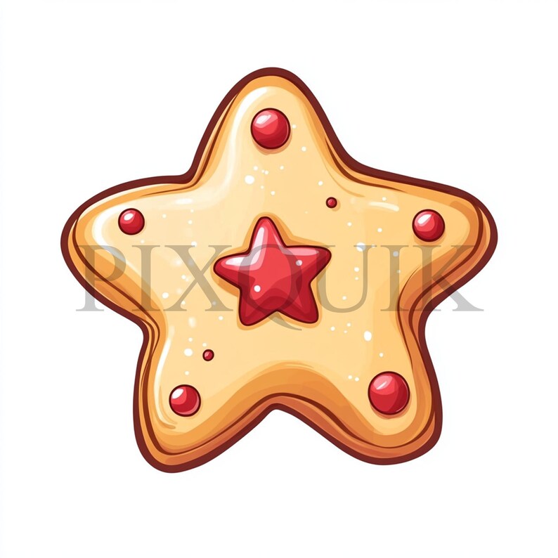 Watercolor Christmas Cookie Clipart: Festive Design (10 Jpg's) (digital ...