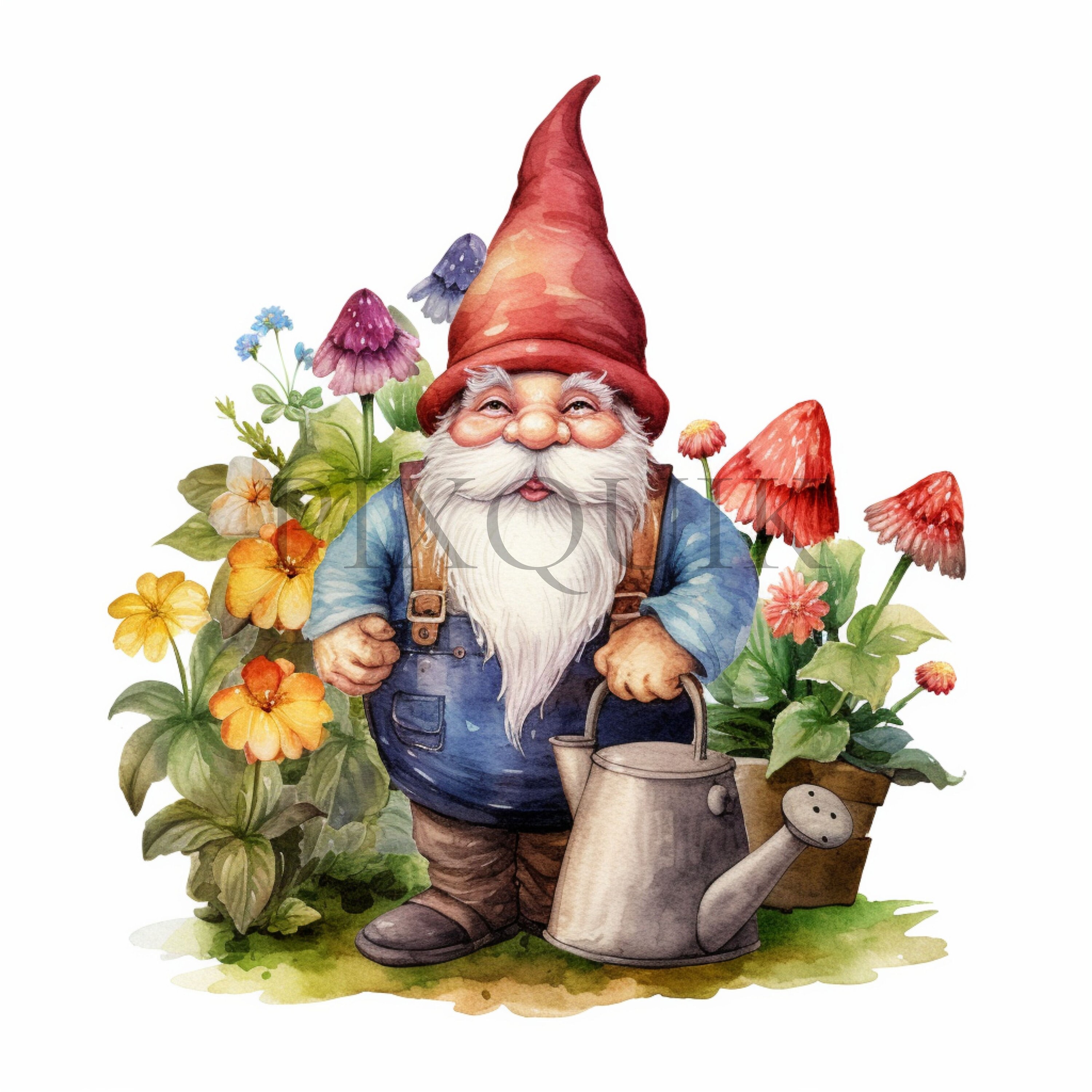 Watercolor Garden Gnome Clipart 10 High Quality Jpgs Gnome Clipart ...