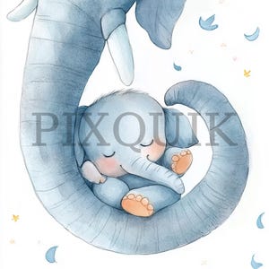 Sleeping Elephant Baby Boy Clipart | 21 High Quality Clipart | Adorable ...