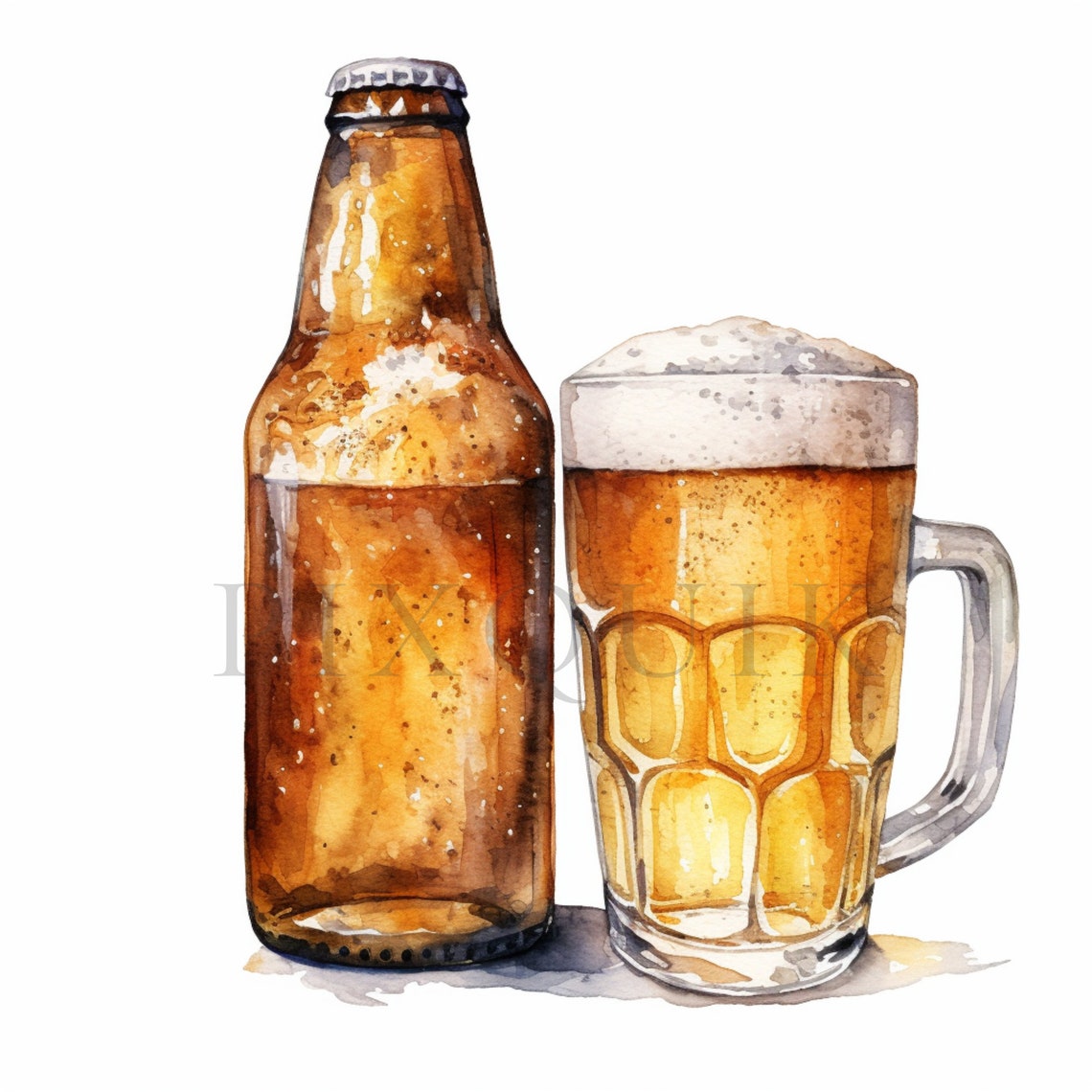 Watercolor Beer Clipart 10 High Quality Jpgs Digital Download Beer ...