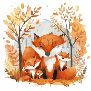 Fall Foxes Clipart | Autumn Clipart | Cute Fox | Fox Clipart | Fox ...