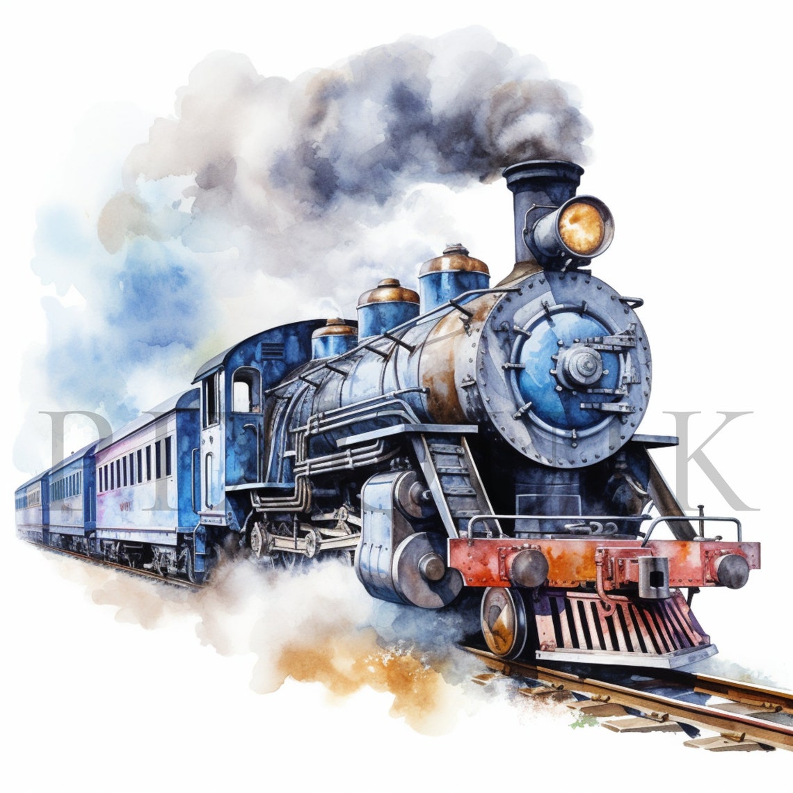 Steam Train Clipart Train Clipart 10 High Quality Jpgs Digital Download ...