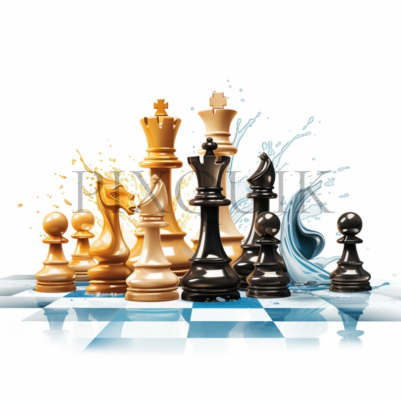 Chess Clipart 10 High Quality Jpg's Digital Download Chess Art Chess ...