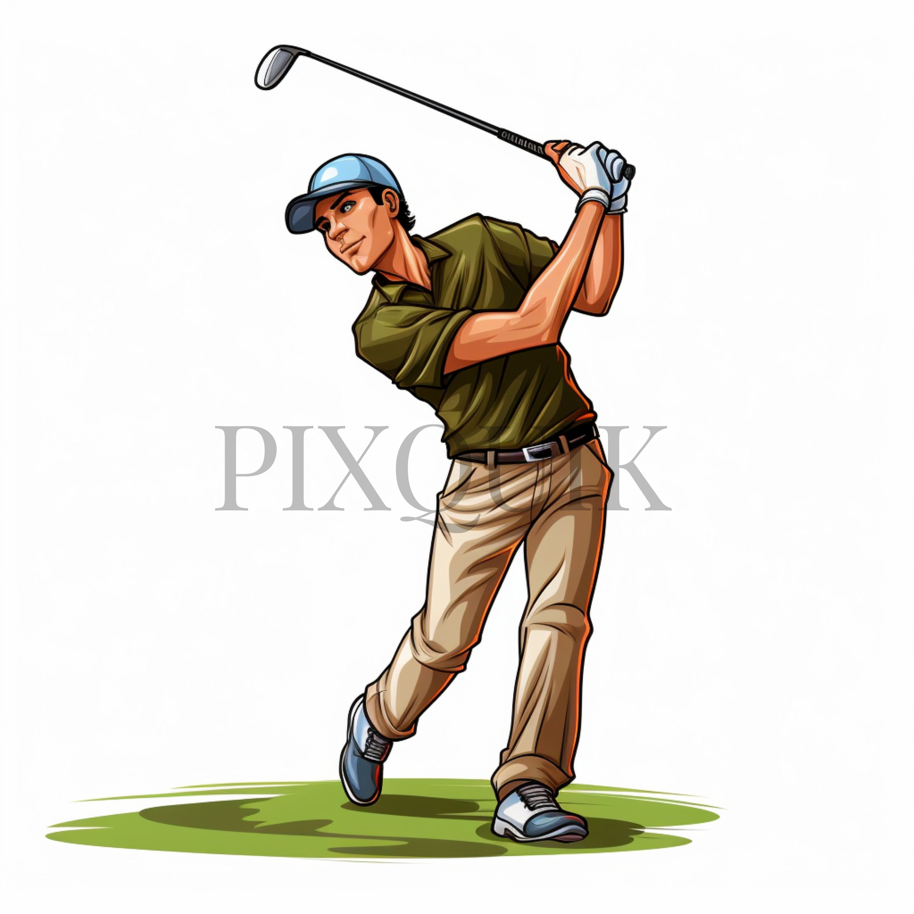 Watercolor Golf Player Clipart 10 High Quality Jpgs Sporty Art Golf ...
