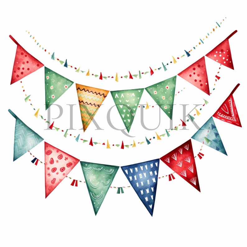 Christmas Bunting Clipart | Festive Banner Designs (digital Download ...