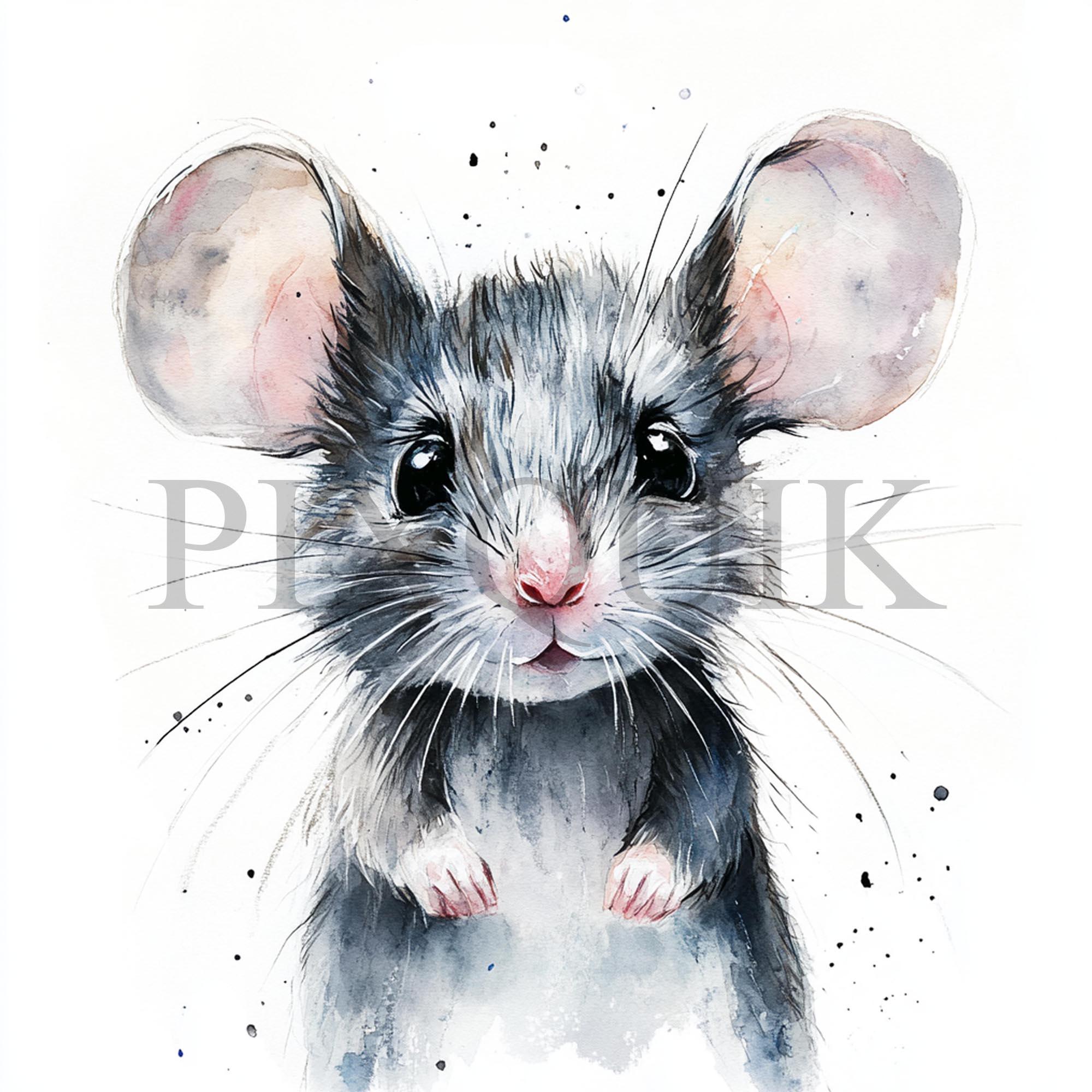 Cute Mouse Watercolor Clipart | Whimsical Art (JPG & PNG) - Etsy