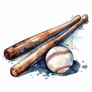 Baseball Bat and Ball Clipart - 10 High Quality Jpgs | Instant Digital ...