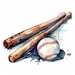 Baseball Bat and Ball Clipart - 10 High Quality Jpgs | Instant Digital ...