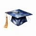 Watercolor Graduation Cap Clipart – High Quality Jpgs (digital Download ...