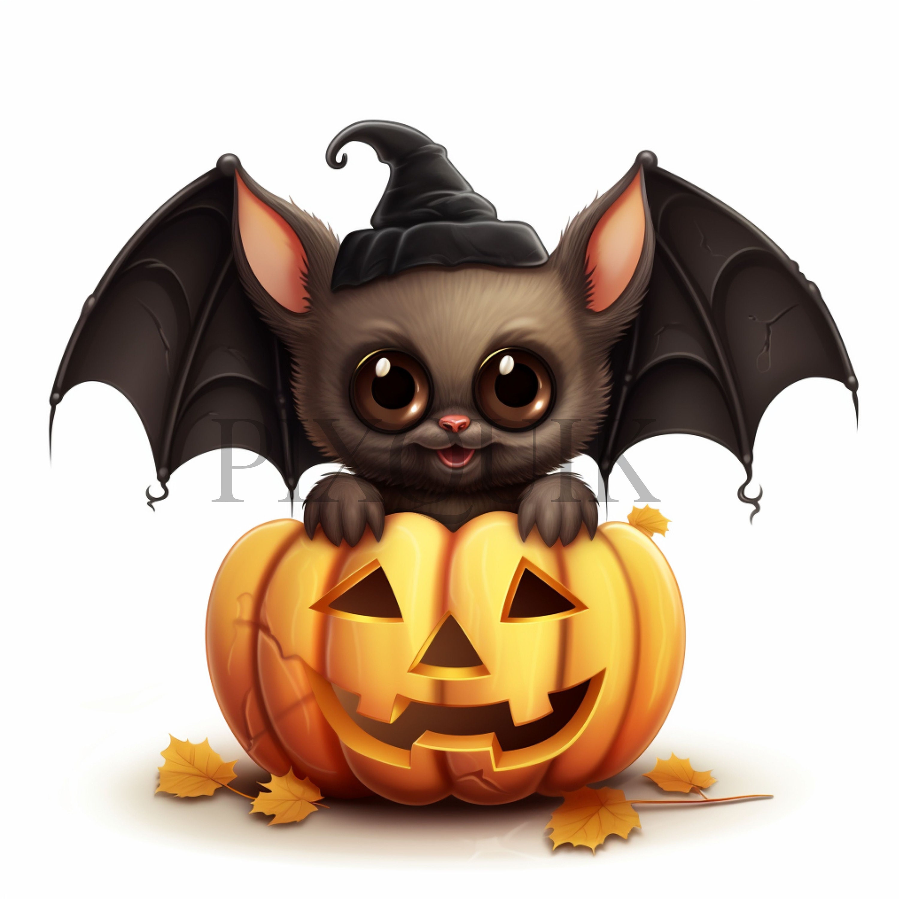Watercolor Cute Halloween Bat Clipart Clipart 10 High Quality Jpgs ...
