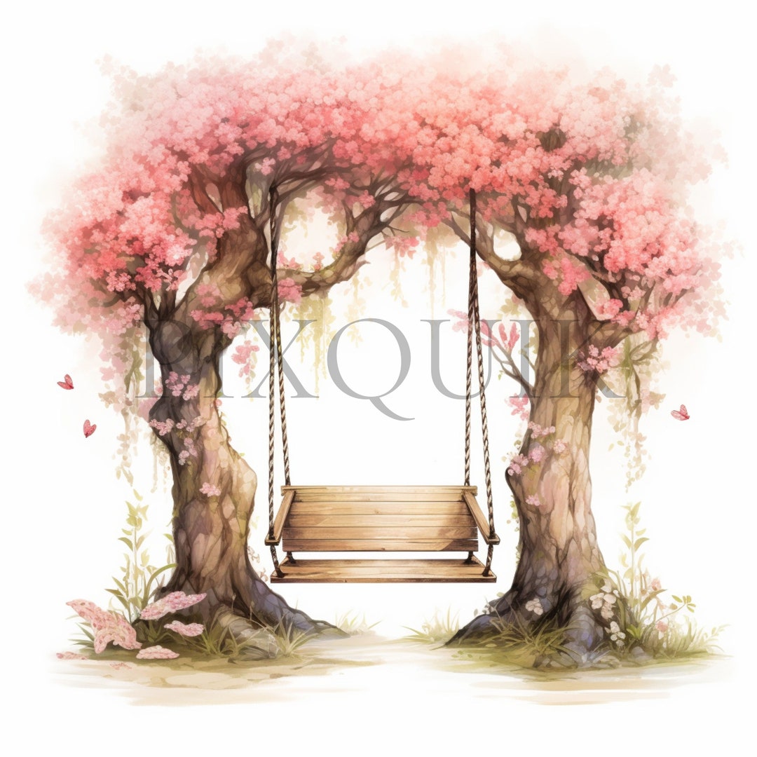 Swing in Tree Clipart | 10 High Quality Jpgs | Outdoor Swing ...