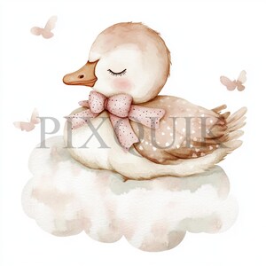Goose Sits on a Cloud Clipart | 10 Jpg's and PNG Files | Card Making ...