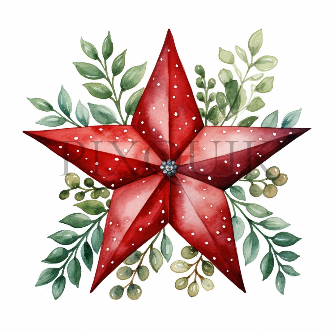 Christmas Star Clipart: Holiday JPG Images (digital Download) - Etsy