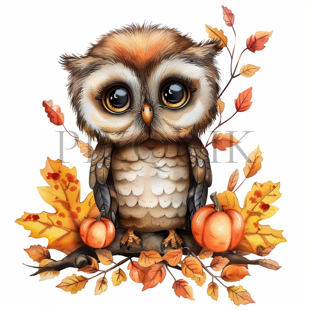 Owl Clipart | Fall | 10 High Quality JPG | Autumn | Bird Clipart ...