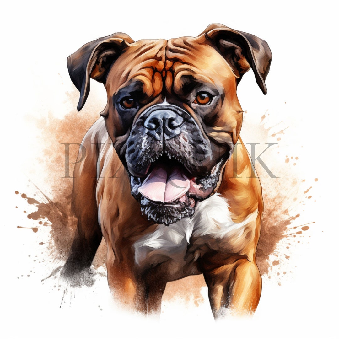 Watercolor Boxer Dog Clipart Watercolor Bundle | 10 High Quality Jpgs ...