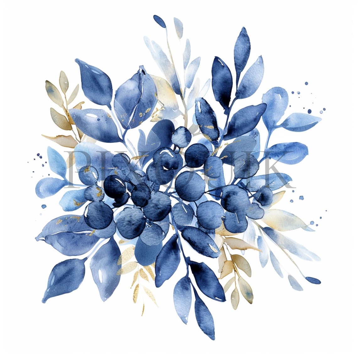 Indigo Plants Clipart 10 High Quality Jpgs Botanical Art Plant Elements ...