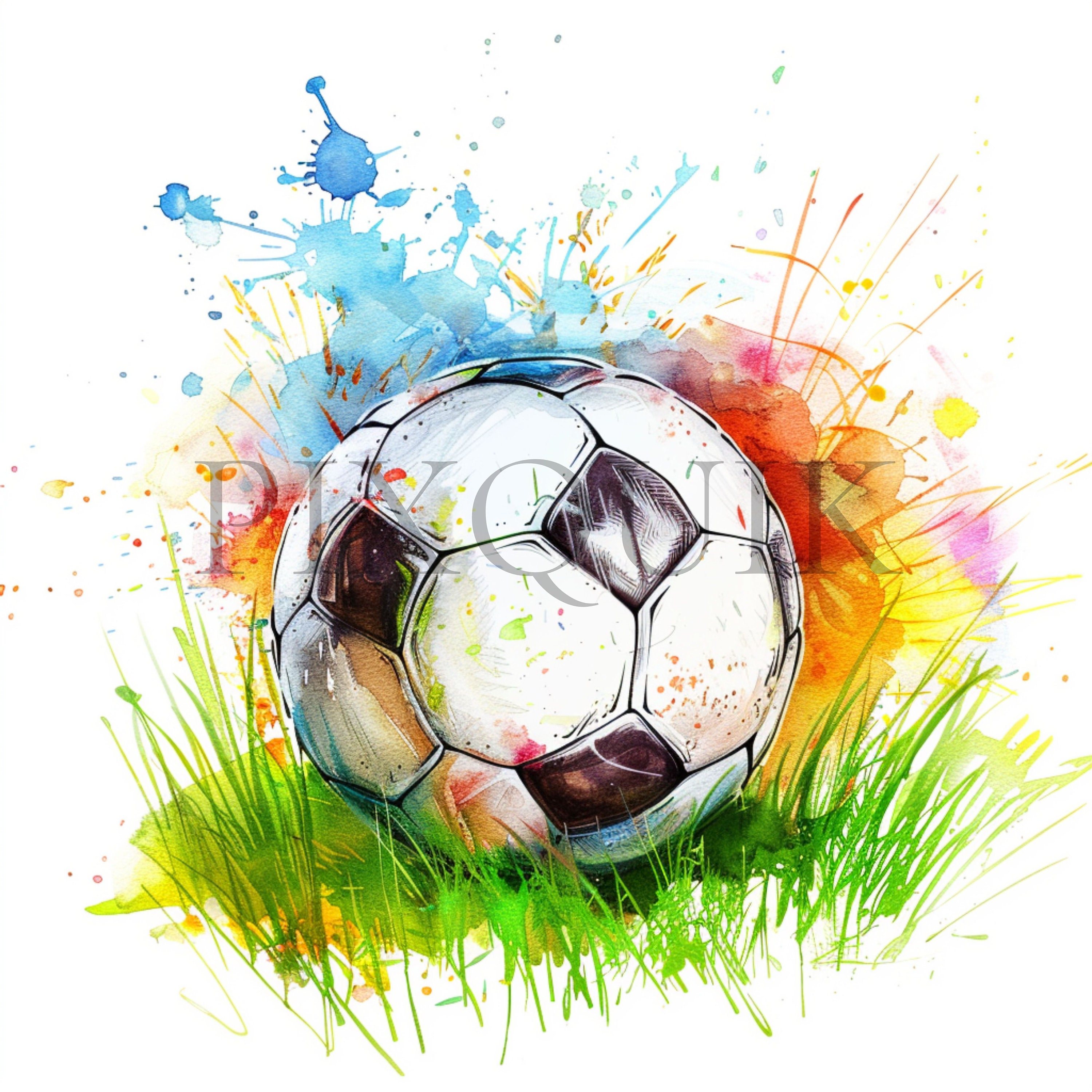 Watercolor Soccer Ball Clipart | Sports Art Print (digital Download) - Etsy