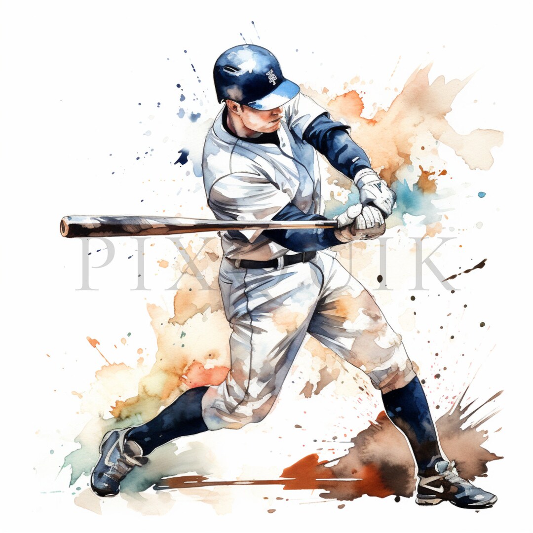 Watercolor Baseball Clipart - 10 High Quality Jpgs | Baseball Clipart ...