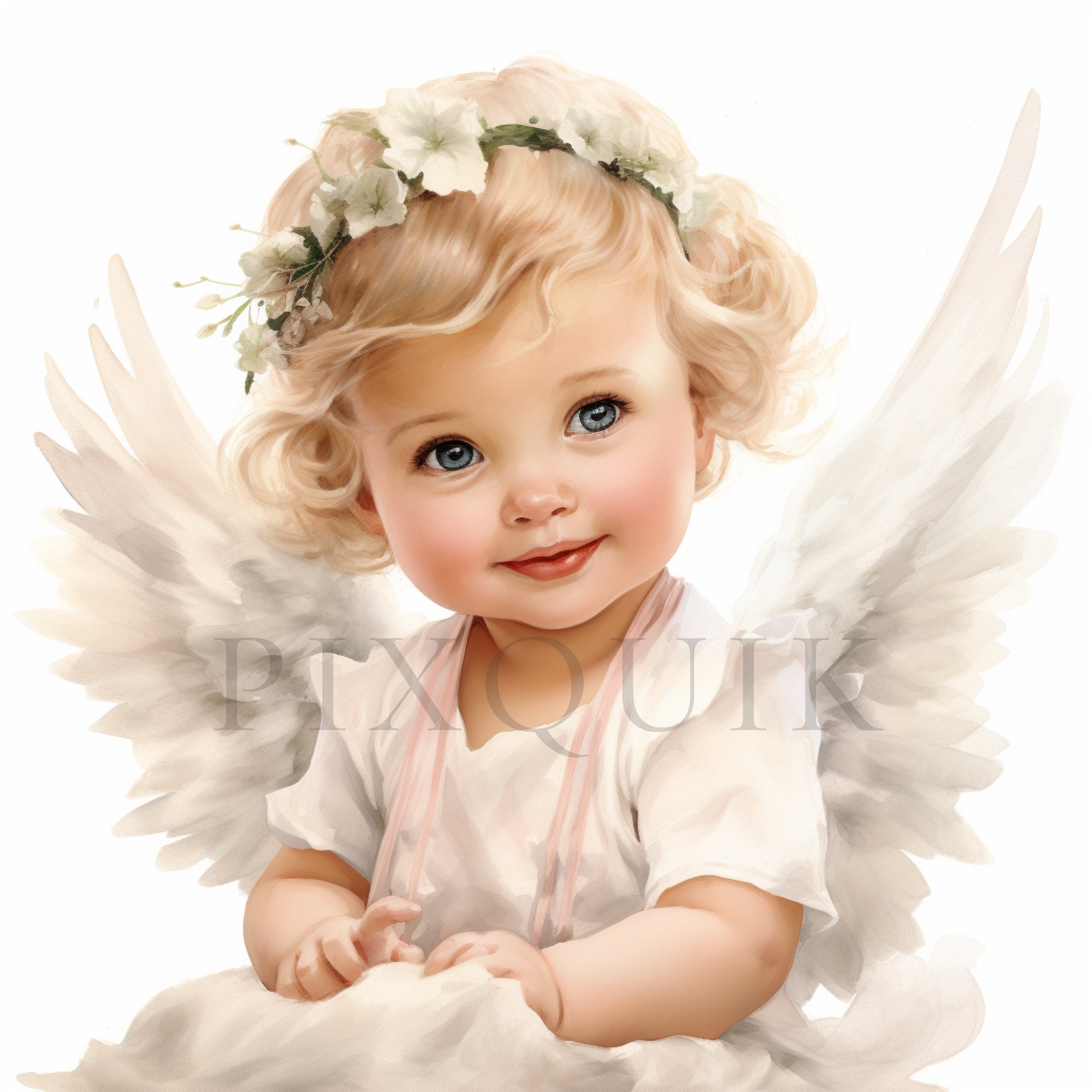 Watercolor Little Angel Clipart 10 High Quality Jpgs Angel Clipart ...