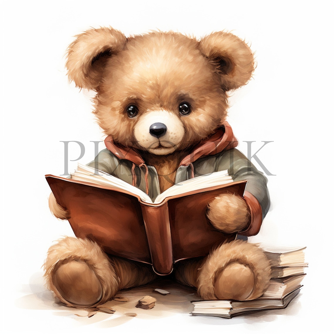 Teddy Bear Reading Clipart 10 High Quality Jpgs Commercial Use ...