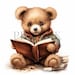 Teddy Bear Reading Clipart | High-quality Jpgs, Commercial Use (digital ...