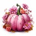 Pink Pumpkin Clipart | Floral Autumn Vector (digital Download) - Etsy