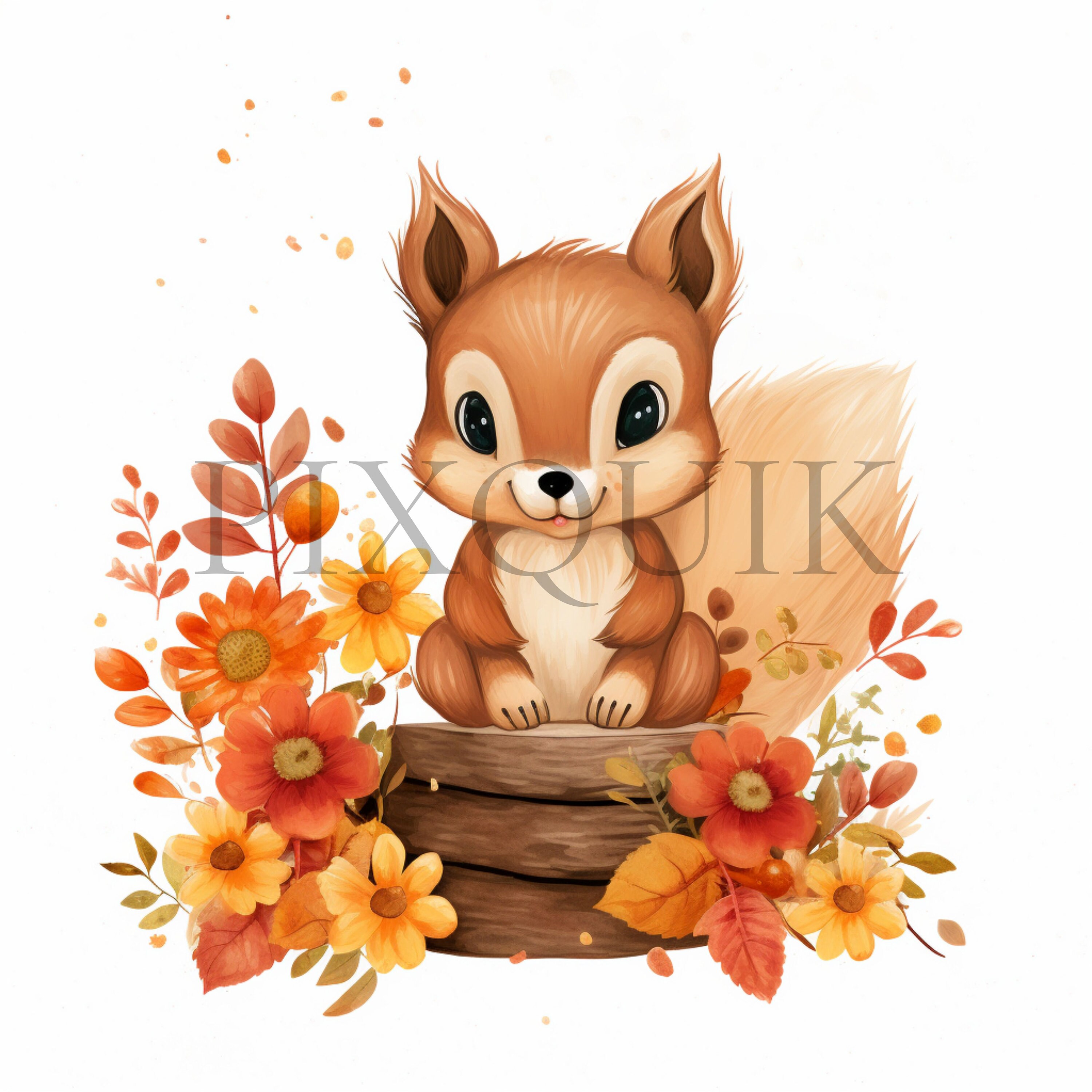 Cute Fall Squirrel Clipart | 10 JPG Illustrations (instant Download) - Etsy