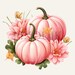 Pink Pumpkin Clipart | Floral Autumn Vector (digital Download) - Etsy