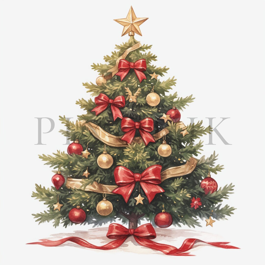 Christmas Tree Clipart | Holiday Decoration Jpgs (digital Download) - Etsy