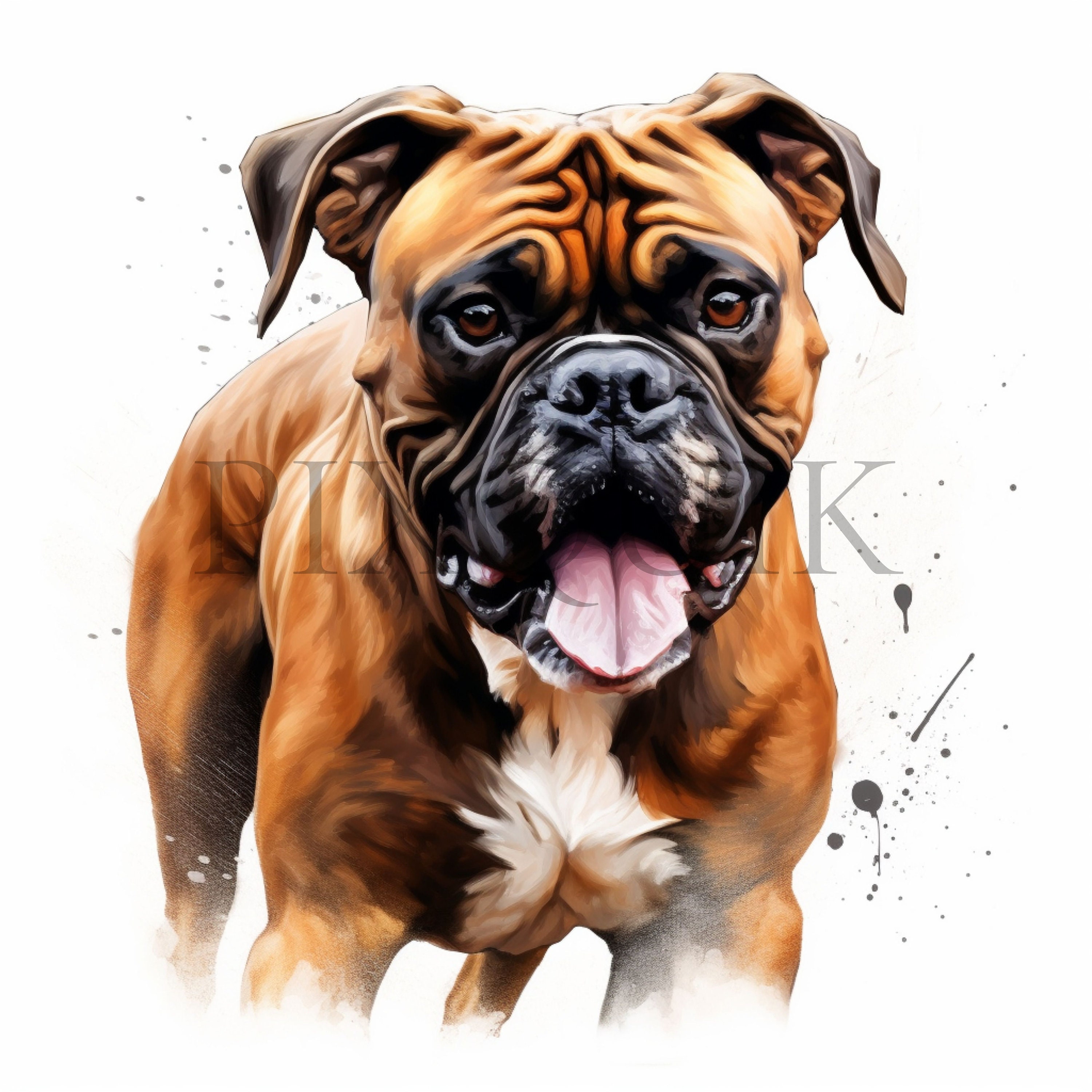 Watercolor Boxer Dog Clipart Watercolor Bundle 10 High Quality Jpgs Dog ...