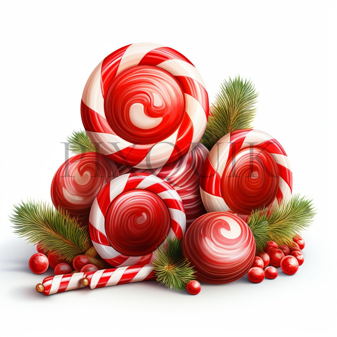 Christmas Candy Clipart | Holiday Candy Illustration (digital Download ...