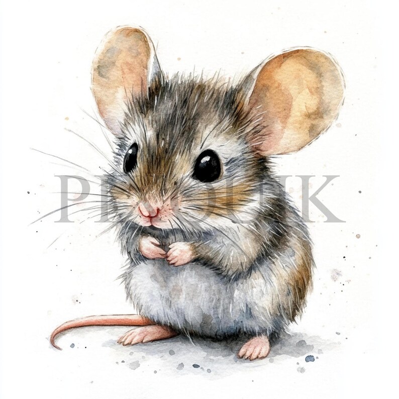 Cute Mouse Watercolor Clipart | Whimsical Art (JPG & PNG) - Etsy