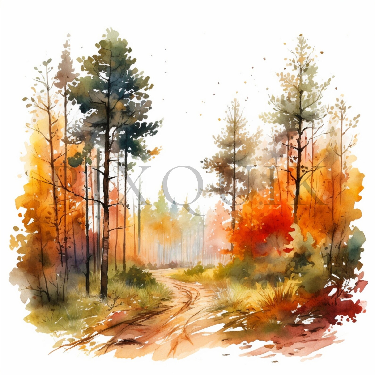 Autumn Forest Clipart 10 High Quality Jpgs Digital Download Forest ...