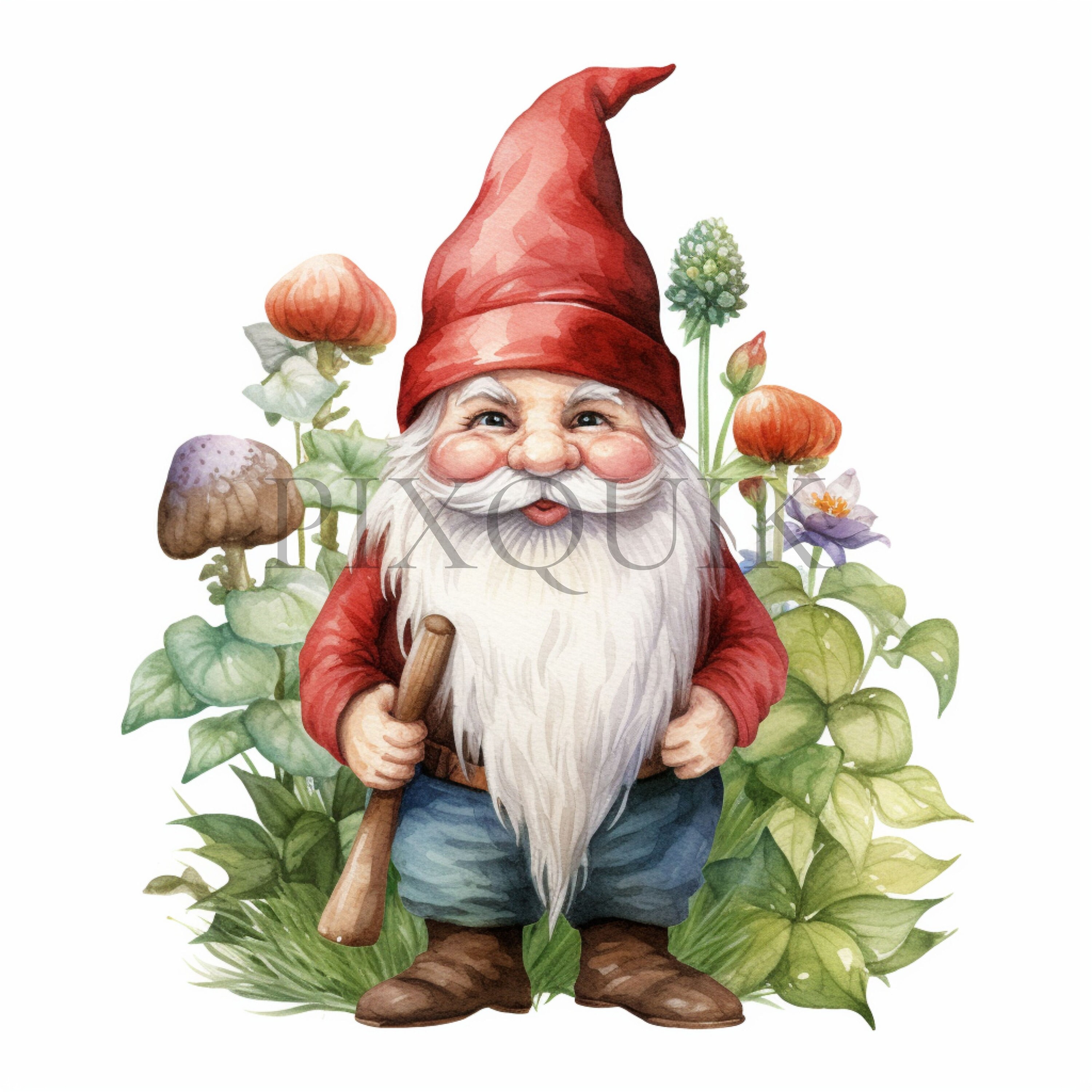 Watercolor Garden Gnome Clipart 10 High Quality Jpgs Gnome Clipart ...