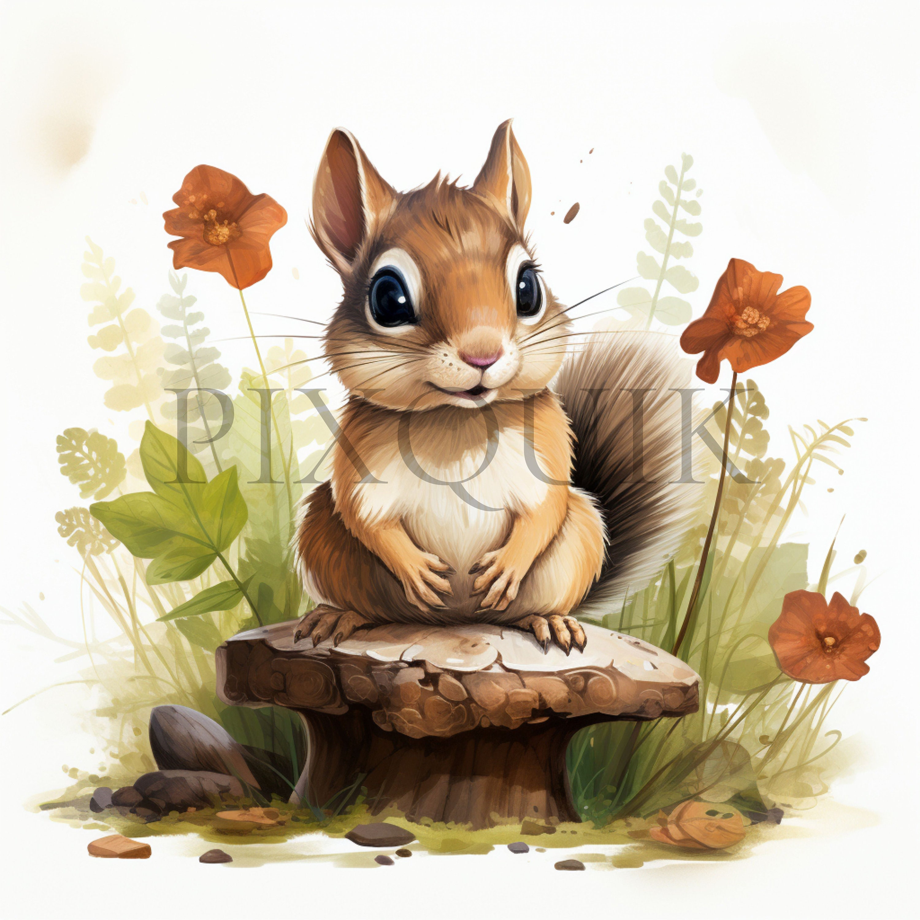 Chipmunk Clipart Woodland Animal Clipart 10 High Quality JPG Cute ...