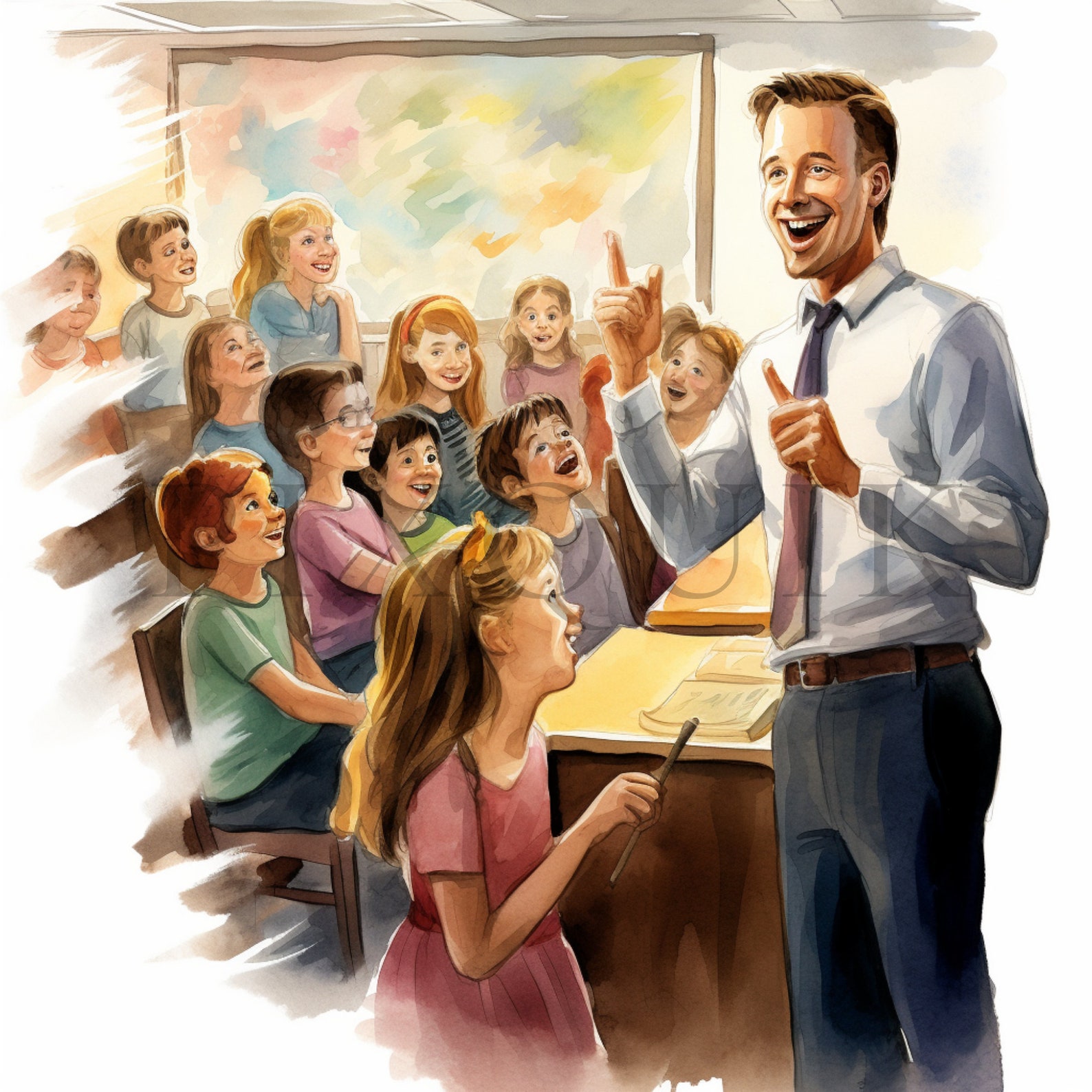 Teacher and Students Clipart | Educational Jpgs (digital Download) - Etsy