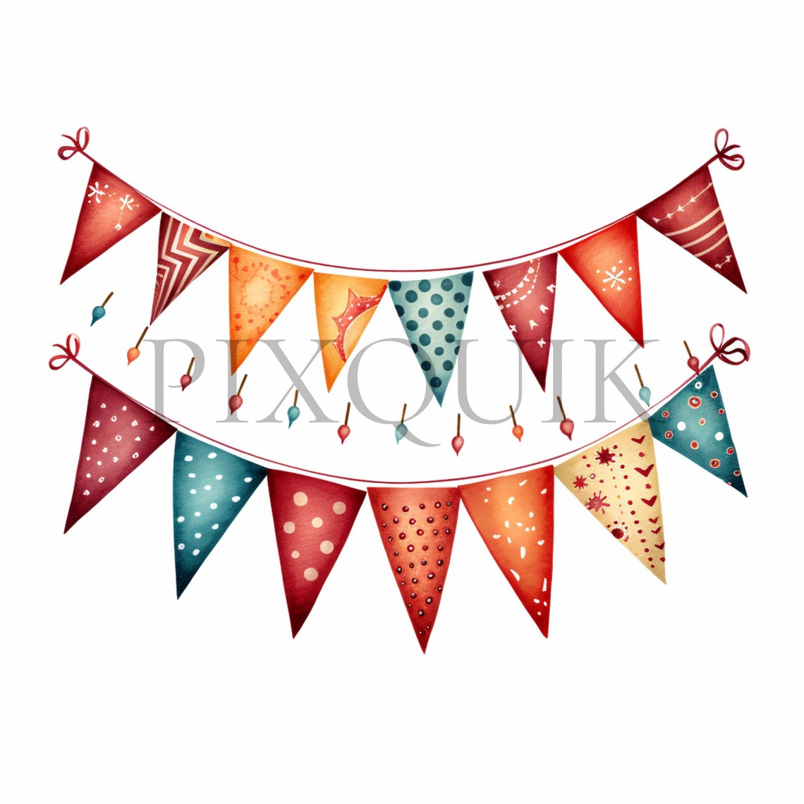 Christmas Bunting Clipart | Festive Banner Designs (digital Download ...