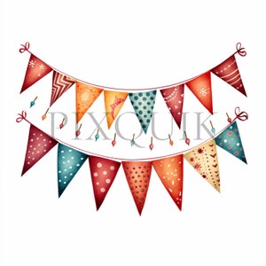 Christmas Bunting Clipart | 10 High Quality Jpg's | Digital Download ...
