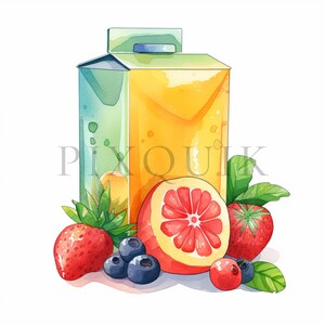 Juice Box Clipart | 10 High Quality Jpgs | Digital Download | Junk ...