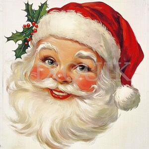 Vintage Santa Claus Clipart | Retro Holiday Illustrations (4 JPG Files ...