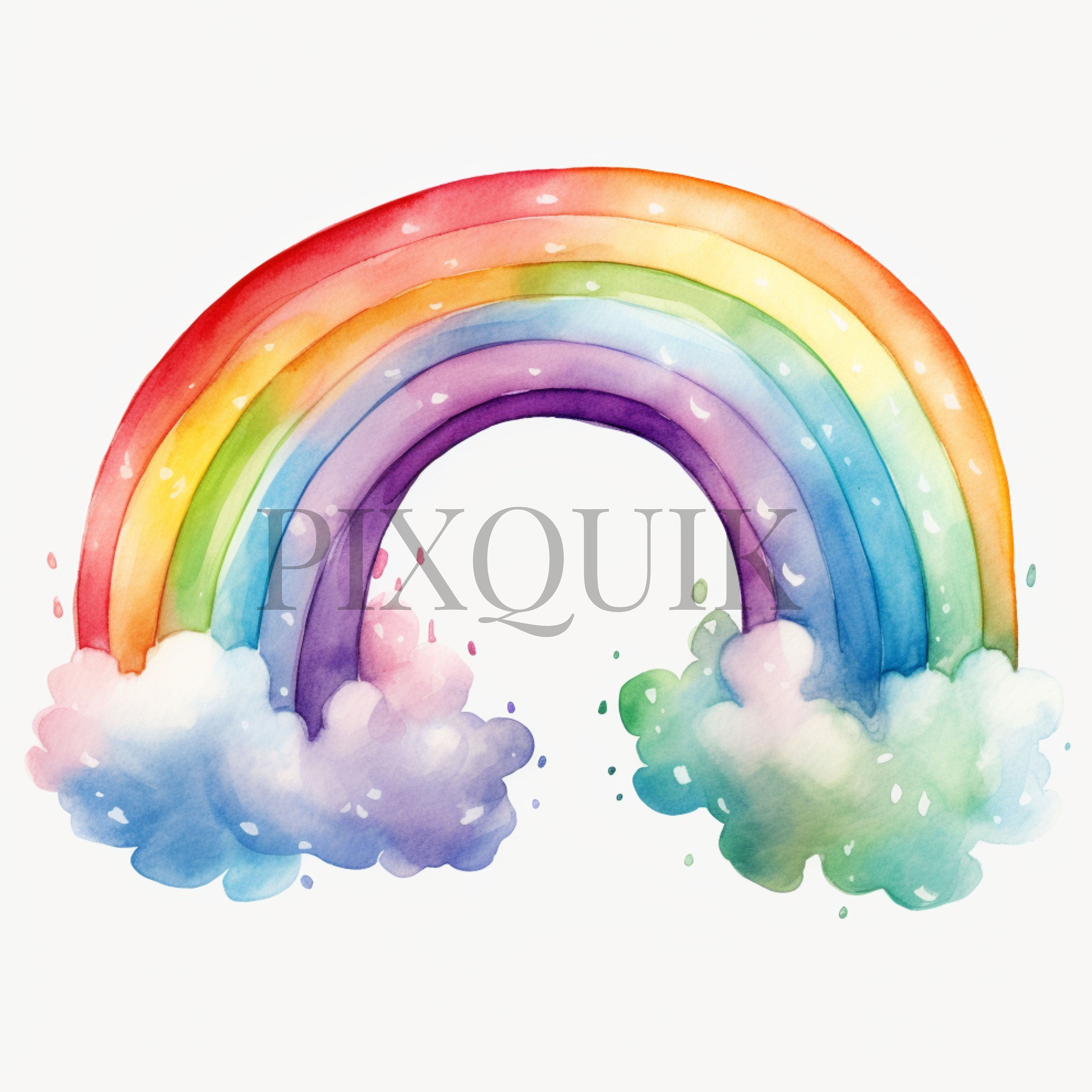 Watercolor Rainbow Clipart 10 High Quality Jpgs Rainbow Clip Art ...