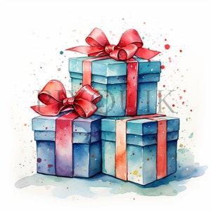 Holiday Present Clipart 10 High Quality Jpg's Digital Download Festive ...