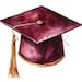 Maroon Graduation Cap Clipart - 10 High Quality Jpgs | Digital Download ...