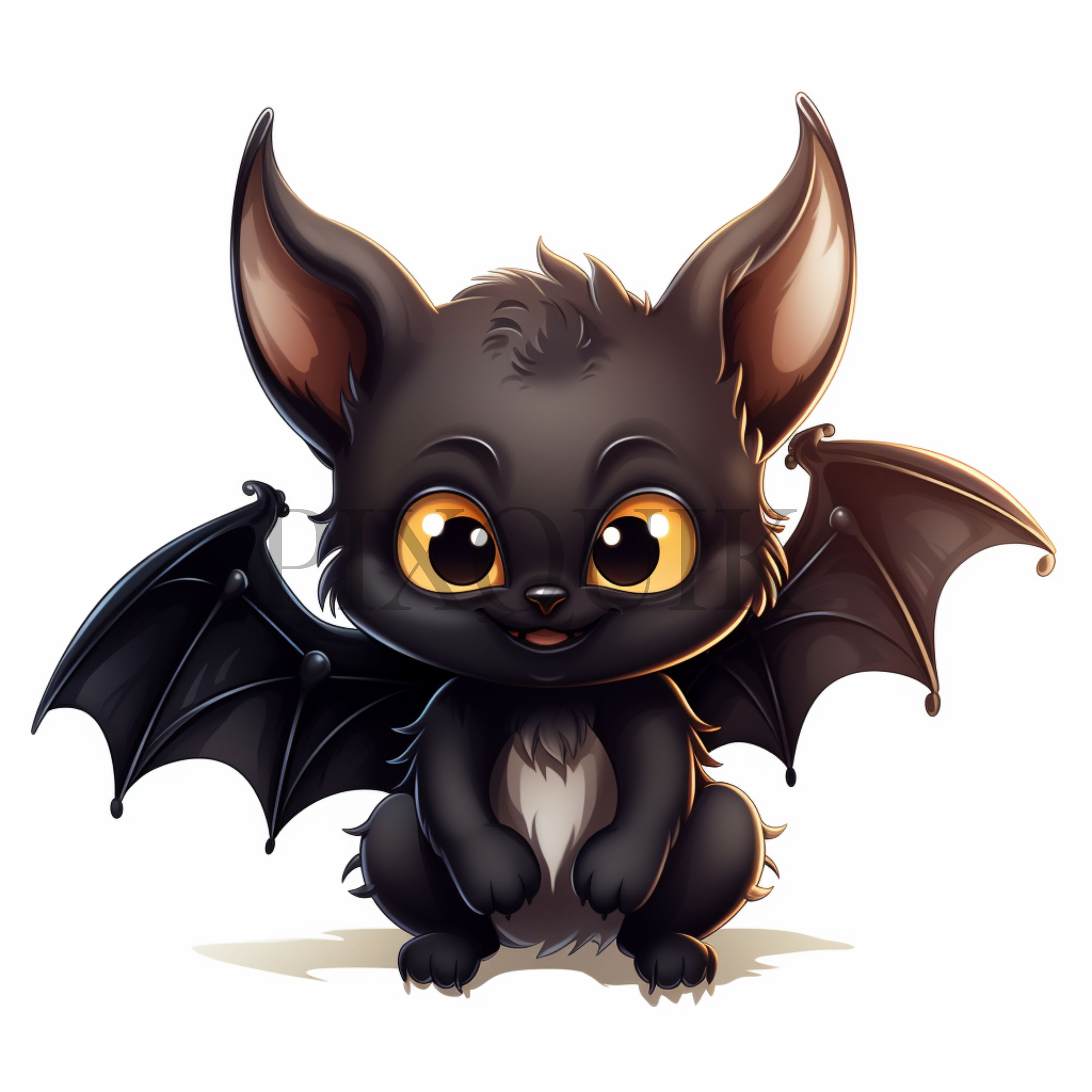 Watercolor Bat Clipart Cute Halloween Bat Clipart 10 High-quality Jpg's ...