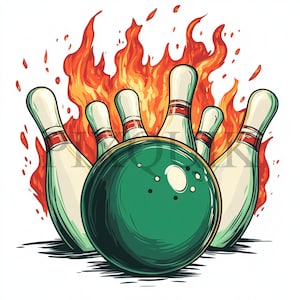 Watercolor Bowling Ball Clipart: Sports Art (JPG & PNG) - Etsy