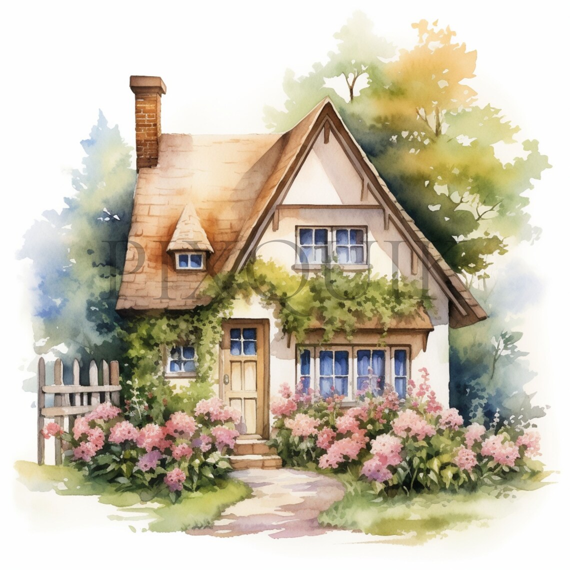 Country Cottage Clipart Set 10 High Quality Jpgs Cozy Cottage Graphics ...