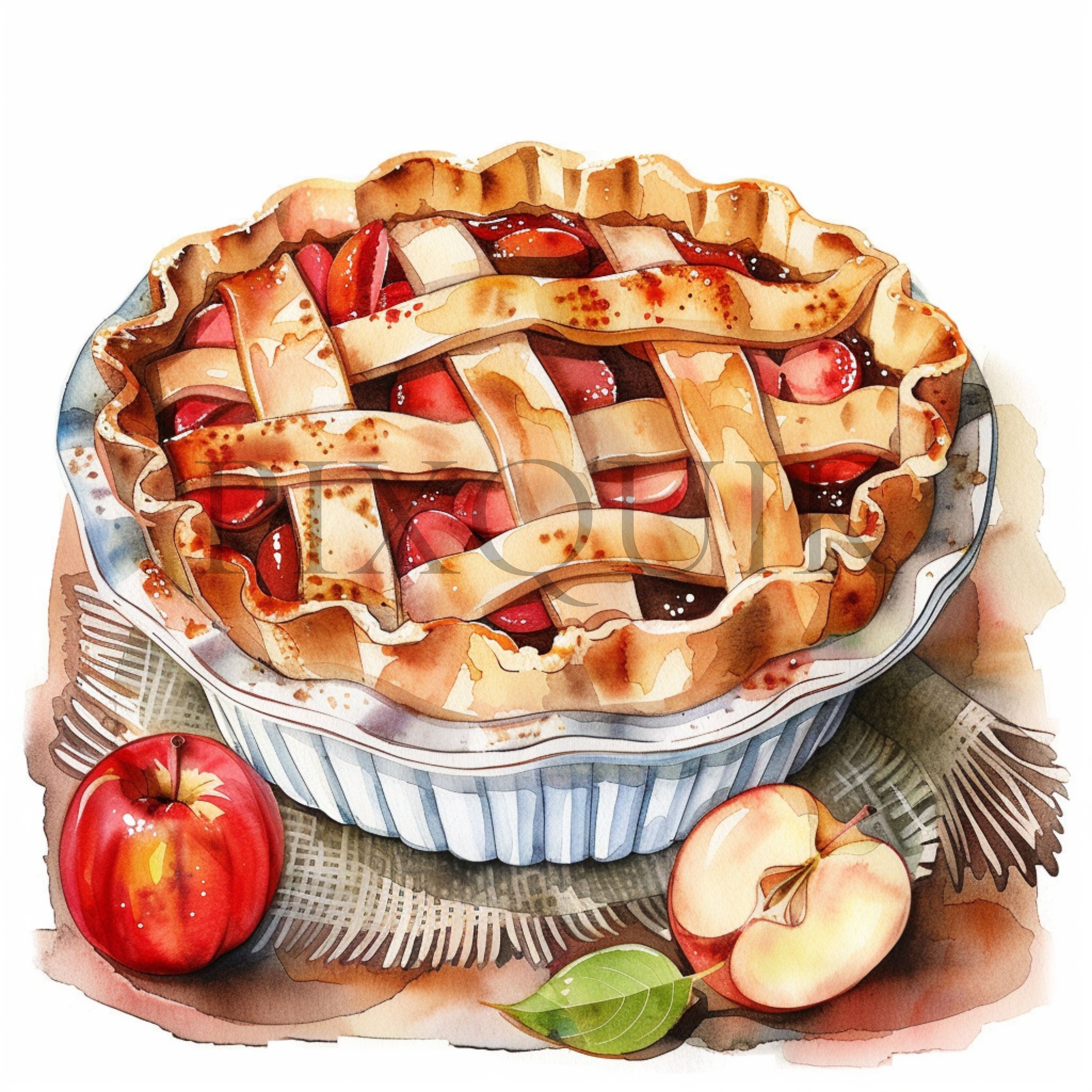 Apple Pie Clipart | Vintage Bakery Illustration (digital Download) - Etsy